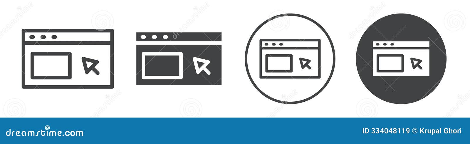 Webpage and Cursor Icon Vector Logo Outline Stock Vector - Illustration ...