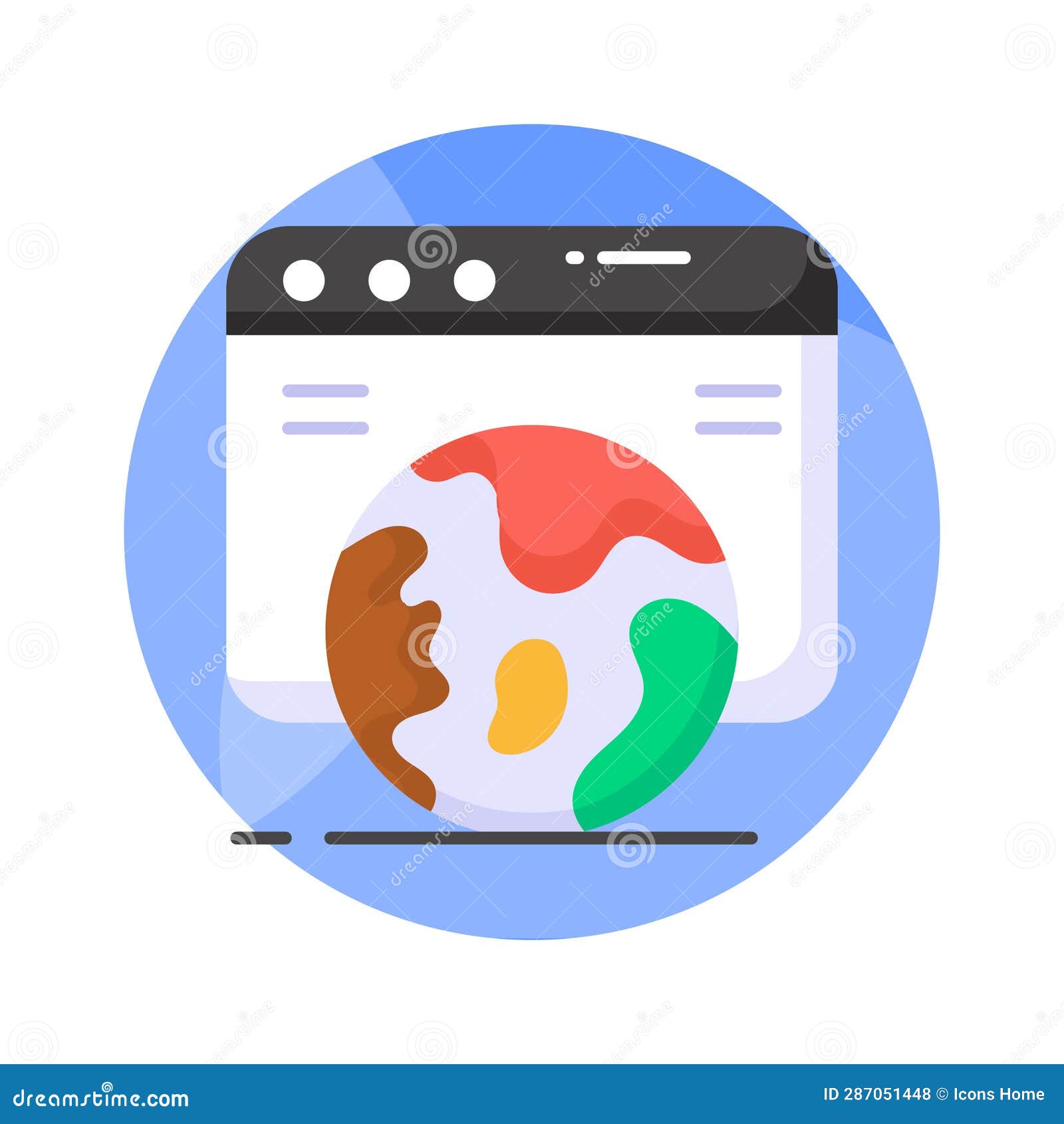 Webpage with Globe Showing Global Website Concept Vector Stock Vector ...