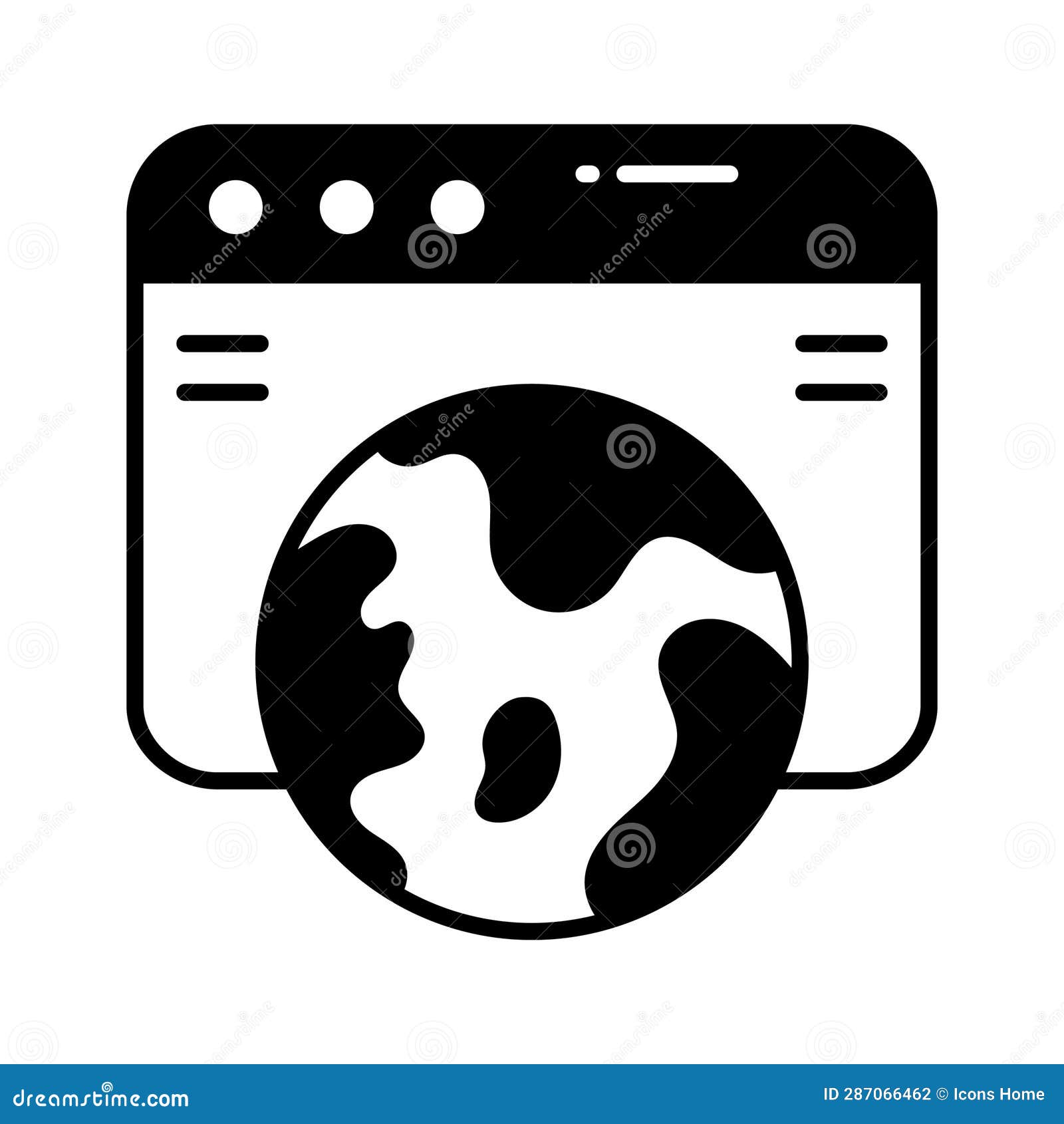 Webpage with Globe Showing Global Website Concept Vector Stock Vector ...
