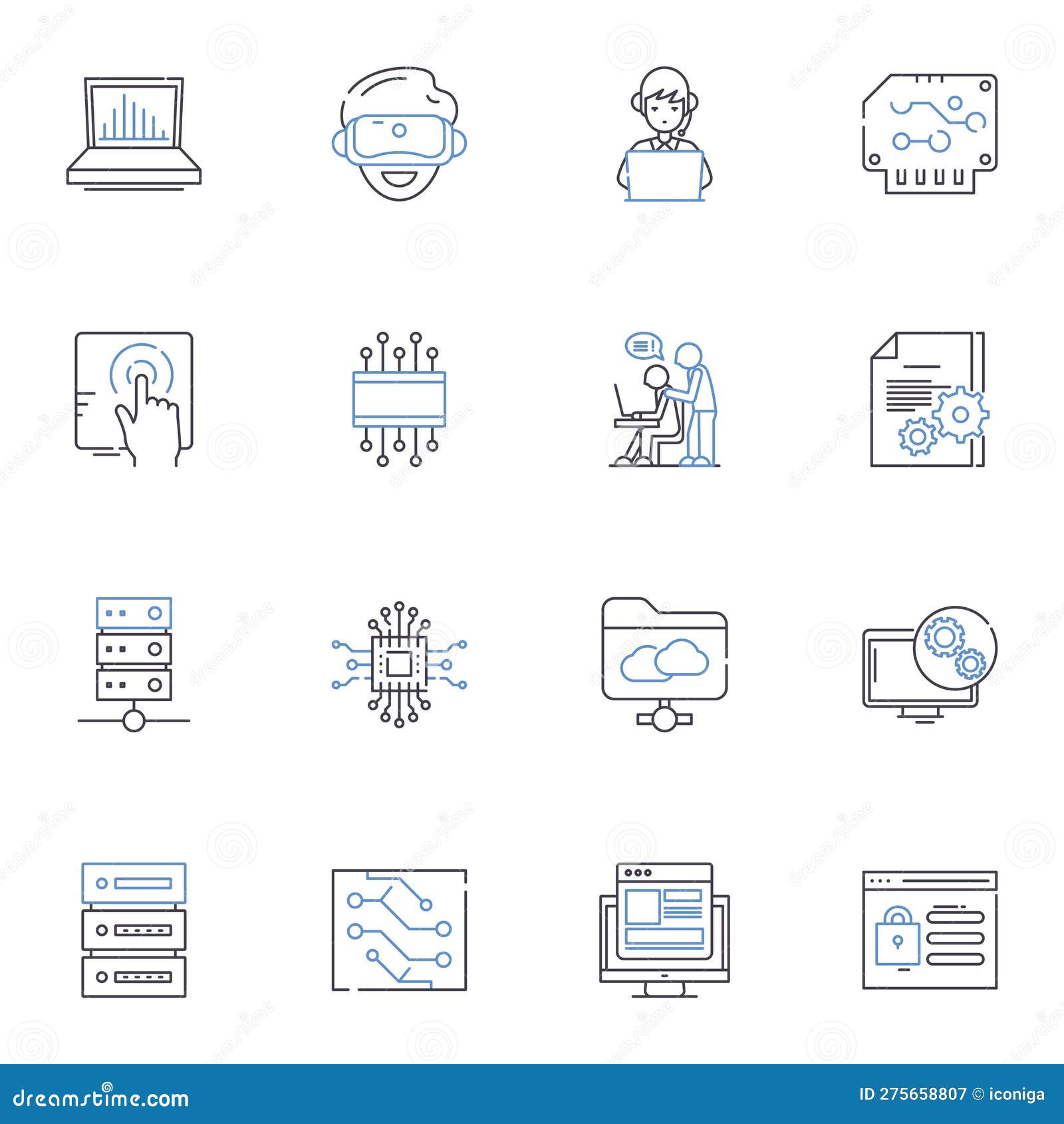 Webpage Line Icons Collection. Interactivity, Navigation, Design ...