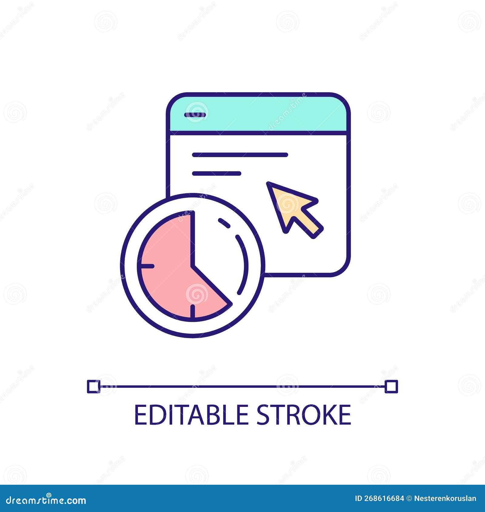 Webpage Loading Time RGB Color Icon Stock Illustration - Illustration ...