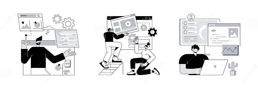 Webpage Programming Abstract Concept Vector Illustrations Stock Vector Illustration Of