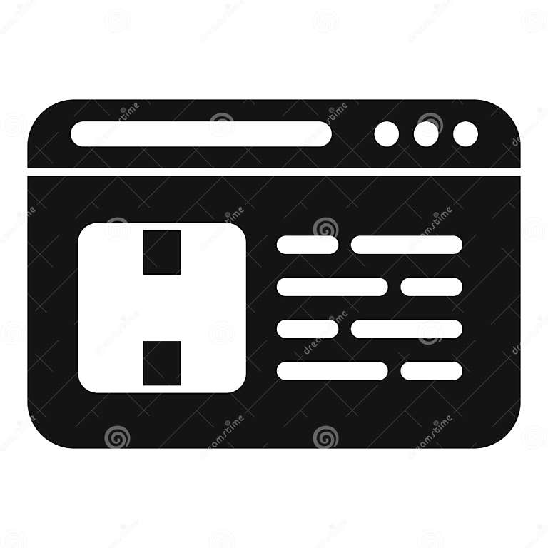 Webpage Showing Programming Code with Header and Menu Bar Stock Illustration - Illustration of ...