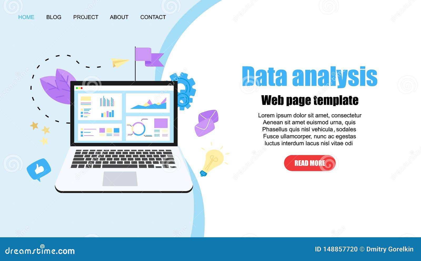 Webpage Template. Data Analysis Design Concept Stock Vector ... Webpage Template. Data Analysis Design Concept Stock Vector ...