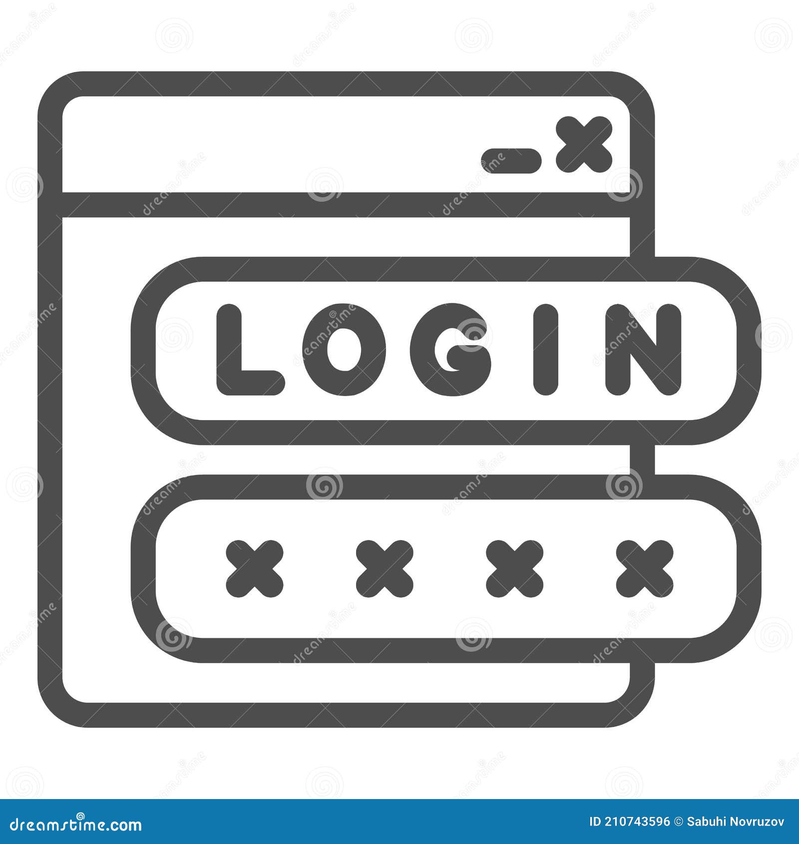 Webpage with User Authorization Line Icon, Web Security Concept, Login ...