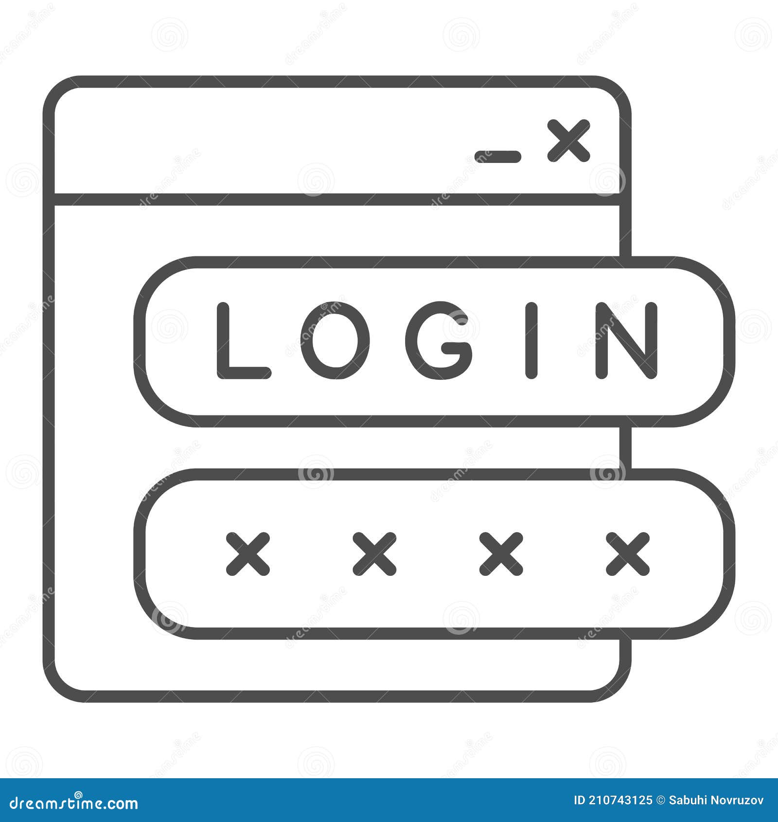 Webpage with User Authorization Thin Line Icon, Web Security Concept ...