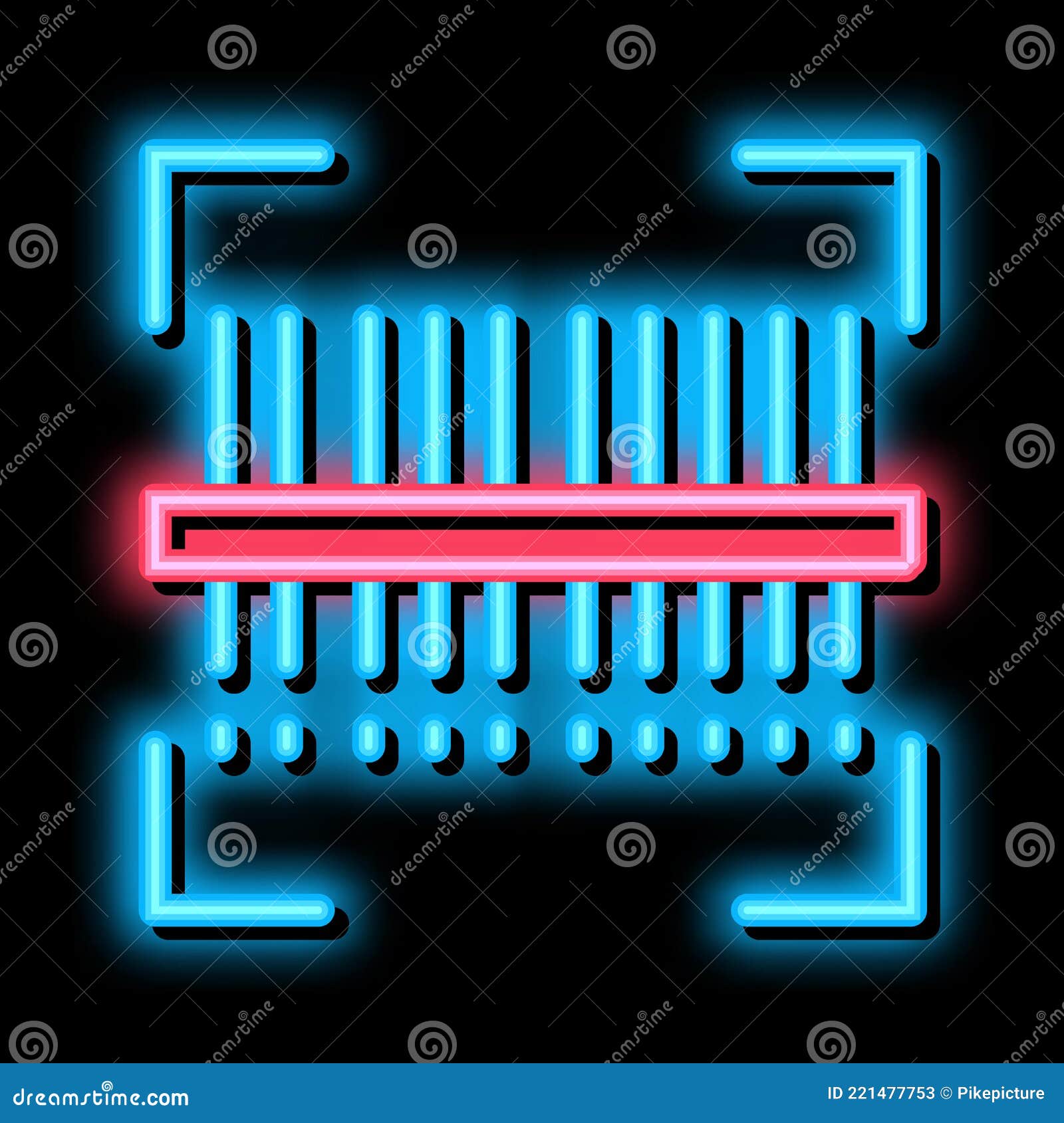 Webshop Scanning Barcode Neon Glow Icon Illustration Stock Vector ...