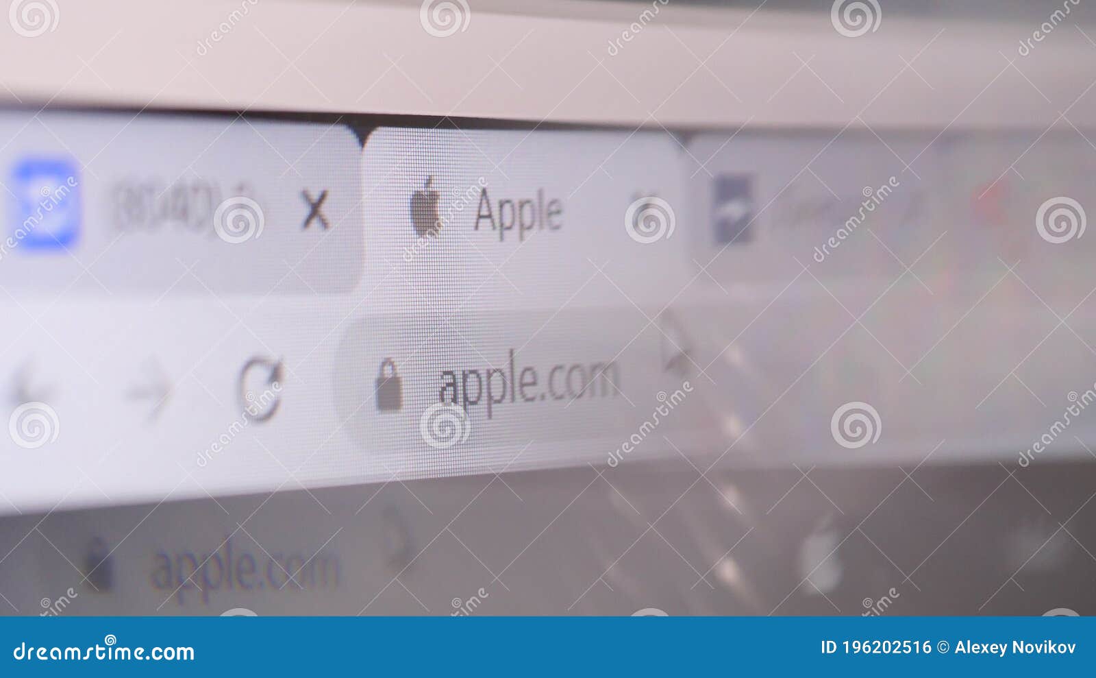 Apple.com Website Address in Browser and Logo on the Computer Screen ...