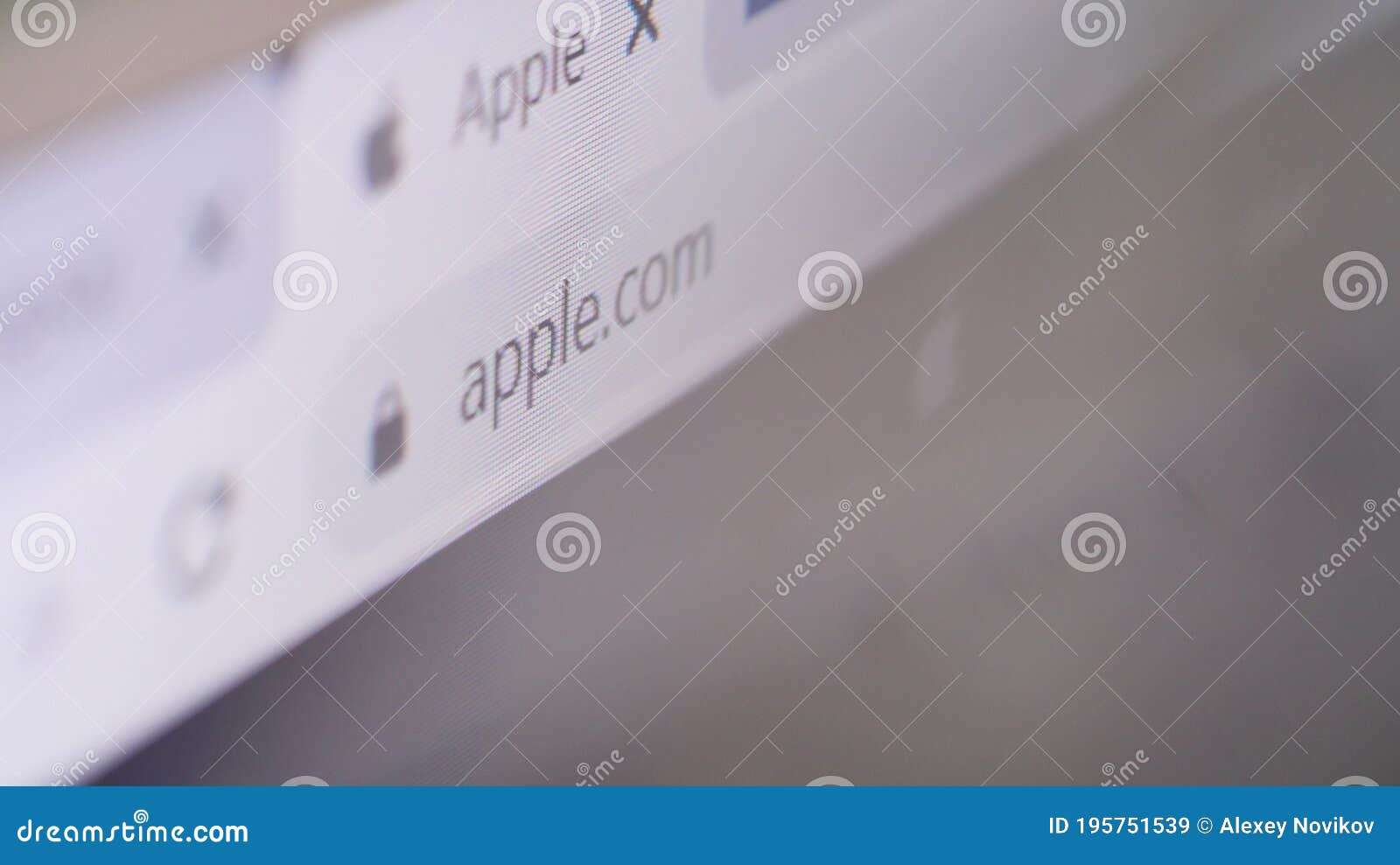 Apple Inc Domain Name in Browser and Logo on the Computer Screen ...