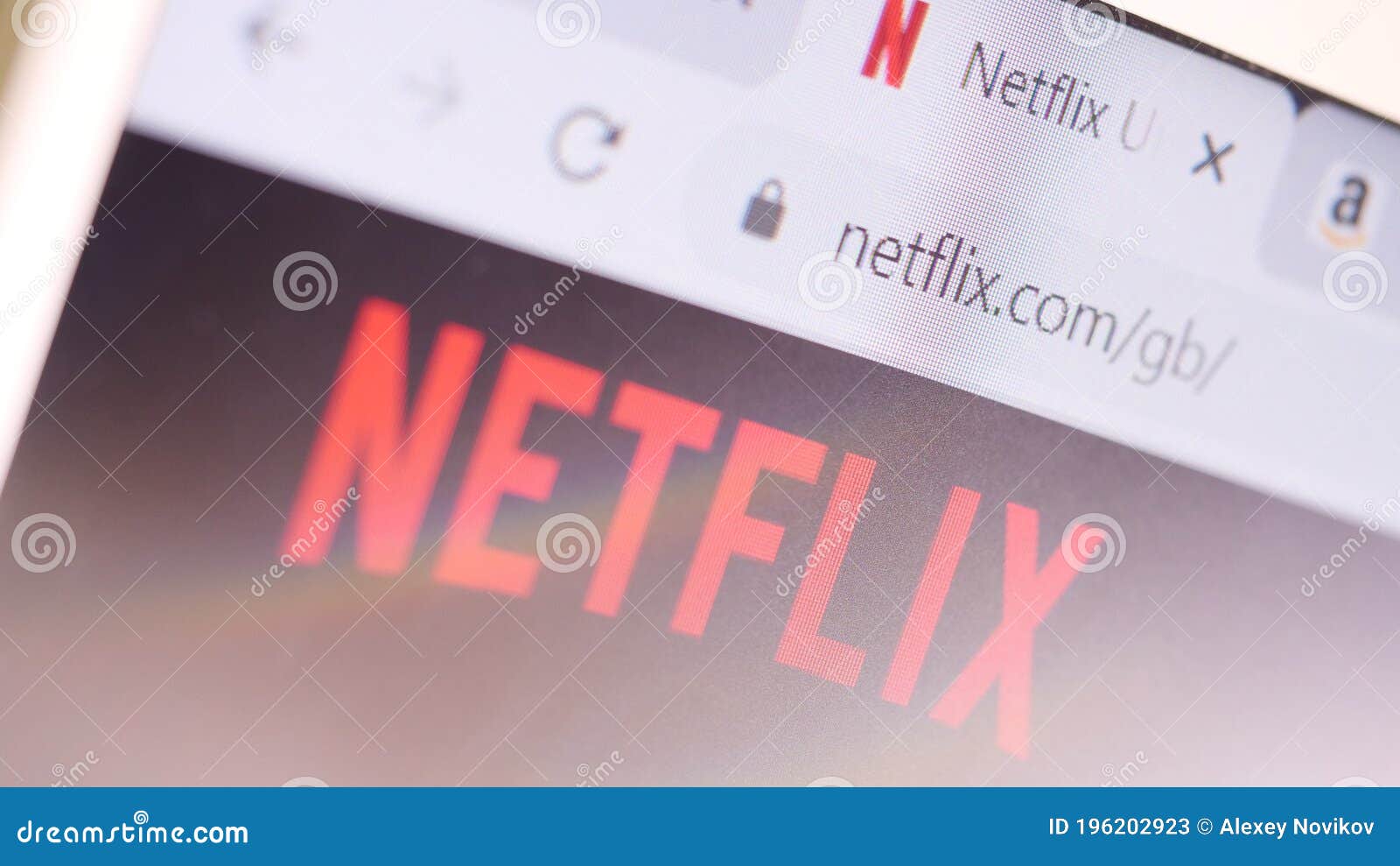 Netflix.com Website in Browser and Logo on the Computer Screen ...