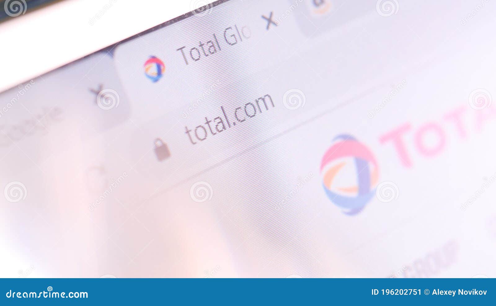 Total.com Website in Browser and Logo on the Computer Screen. Editorial ...
