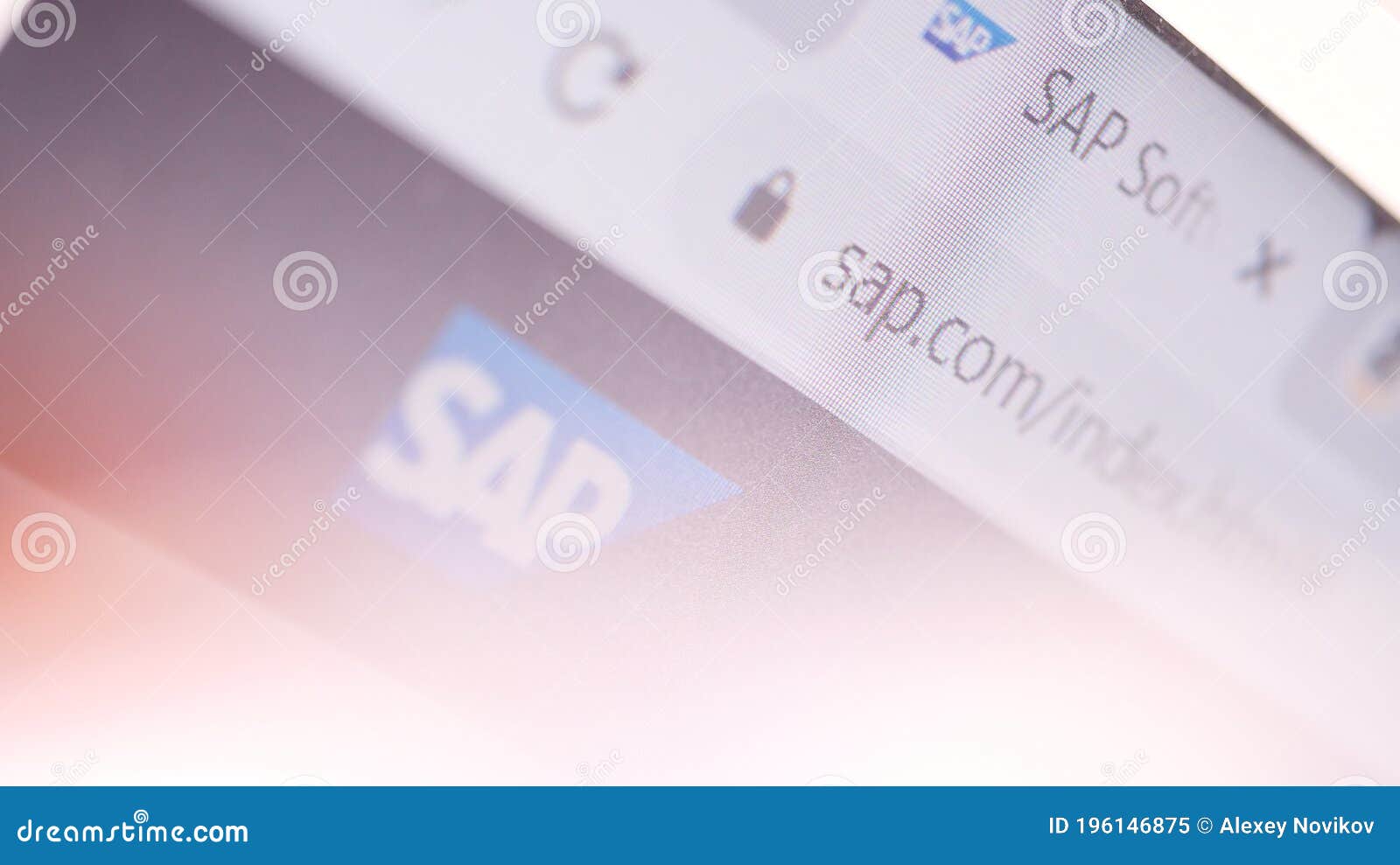 Website of SAP SE in Browser and Logo on the Computer Screen. Editorial ...