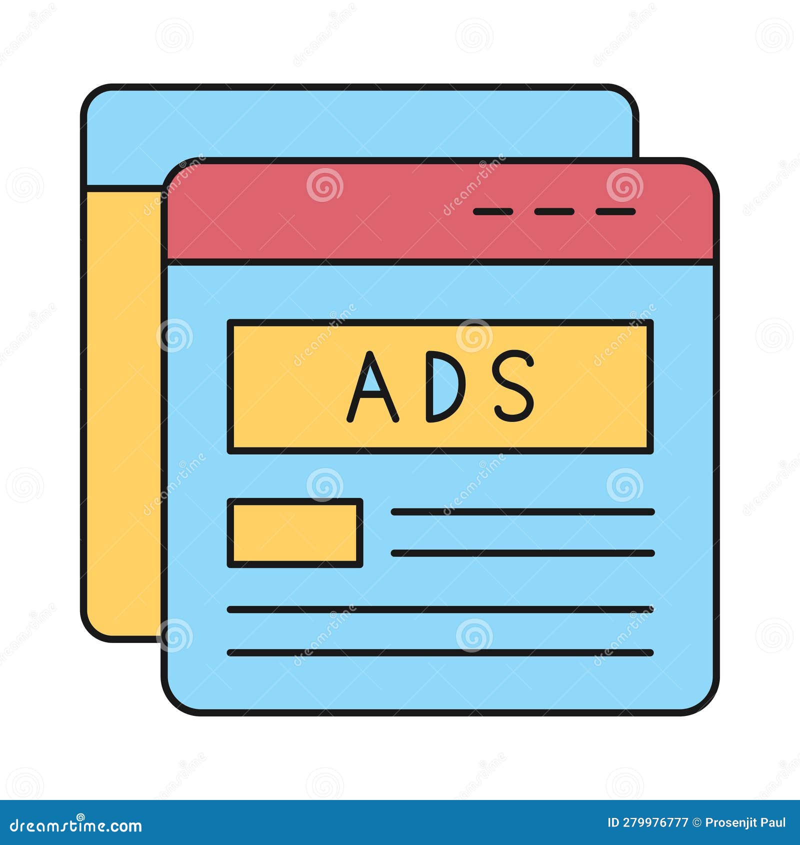 Website, Ads, Web, Digital Media Ads Icon Stock Vector - Illustration ...