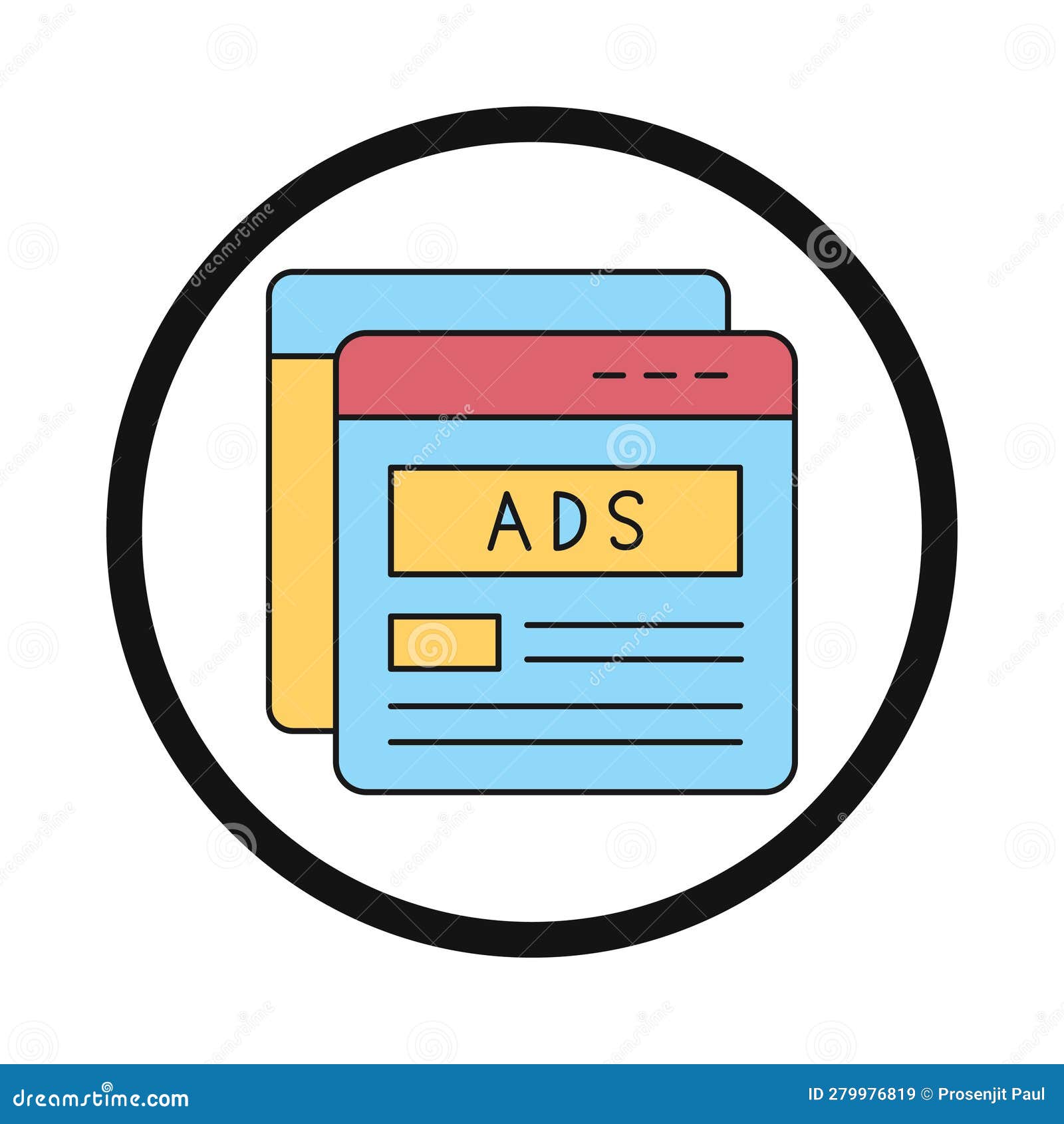 Website, Ads, Web, Digital Media Ads Icon Stock Vector - Illustration ...