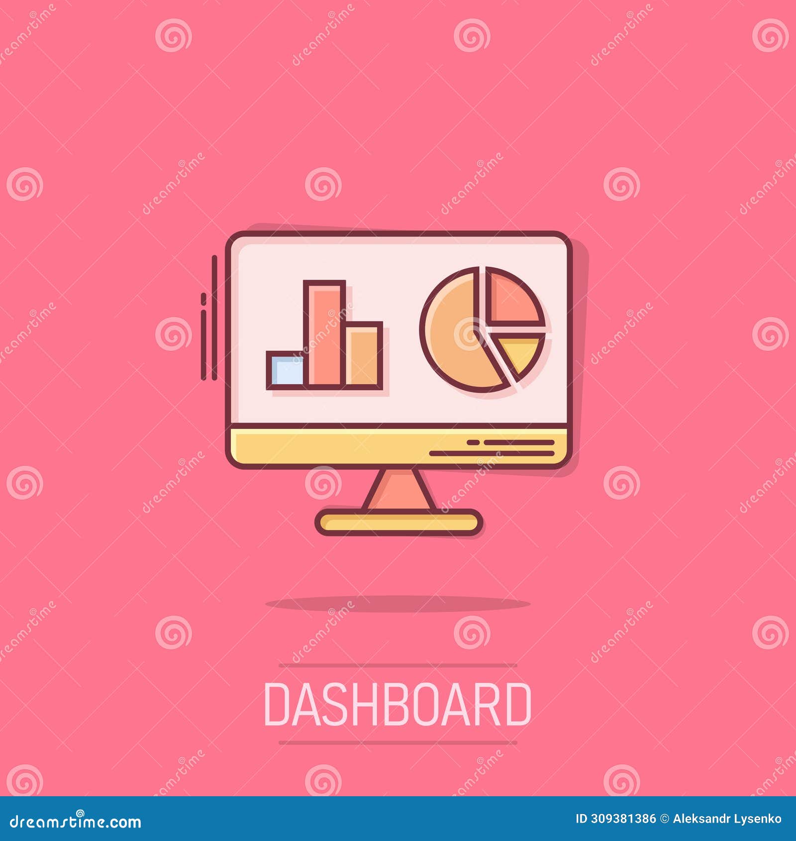 Website Analytics Icon in Comic Style. SEO Data Cartoon Vector ...