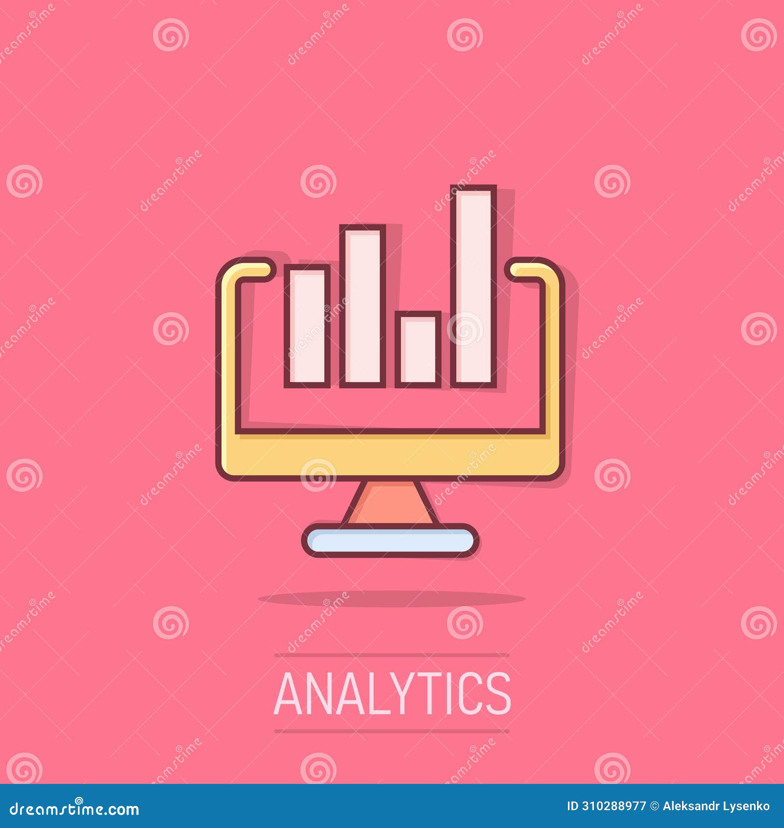 Website Analytics Icon in Comic Style. SEO Data Cartoon Vector ...