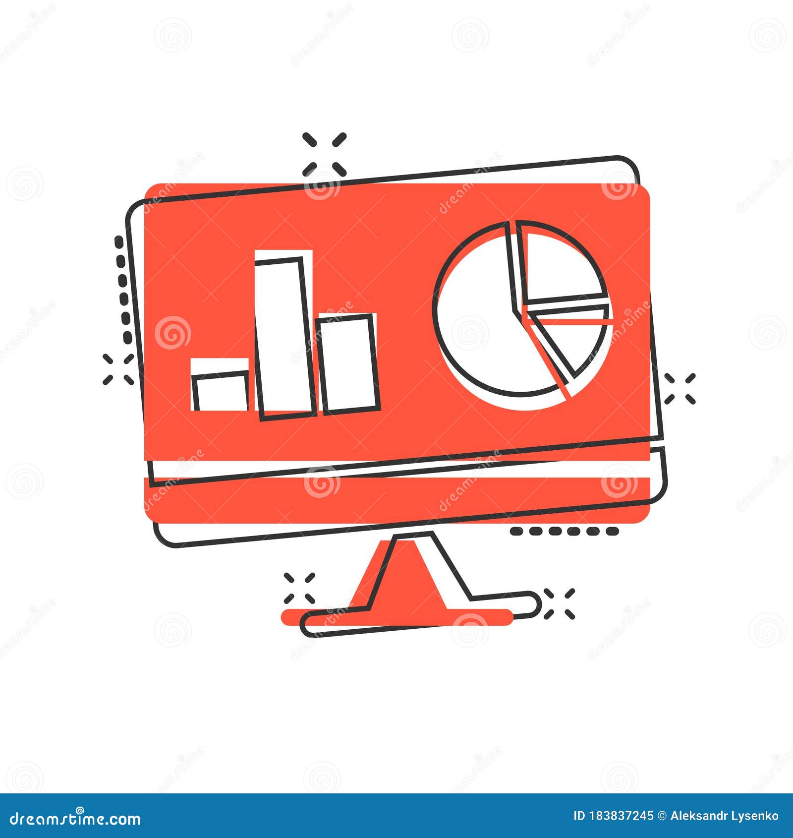 Website Analytics Icon in Comic Style. SEO Data Cartoon Vector ...