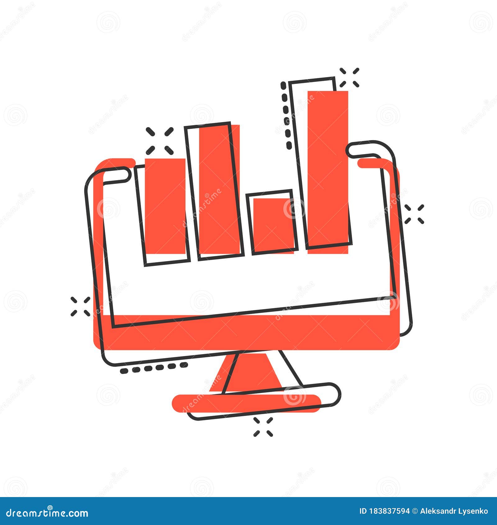 Website Analytics Icon in Comic Style. SEO Data Cartoon Vector ...