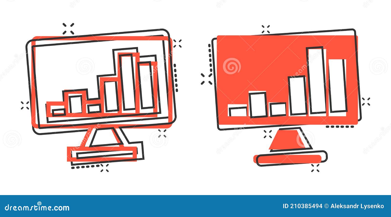 Website Analytics Icon in Comic Style. SEO Data Cartoon Vector ...