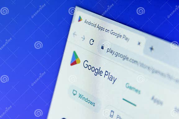 Google Play website logo editorial photo. Image of application - 296745886