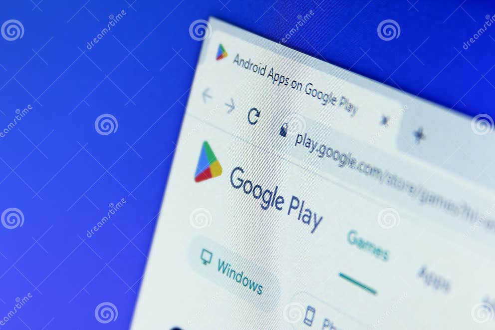 Google Play website logo editorial photo. Image of application - 296745886