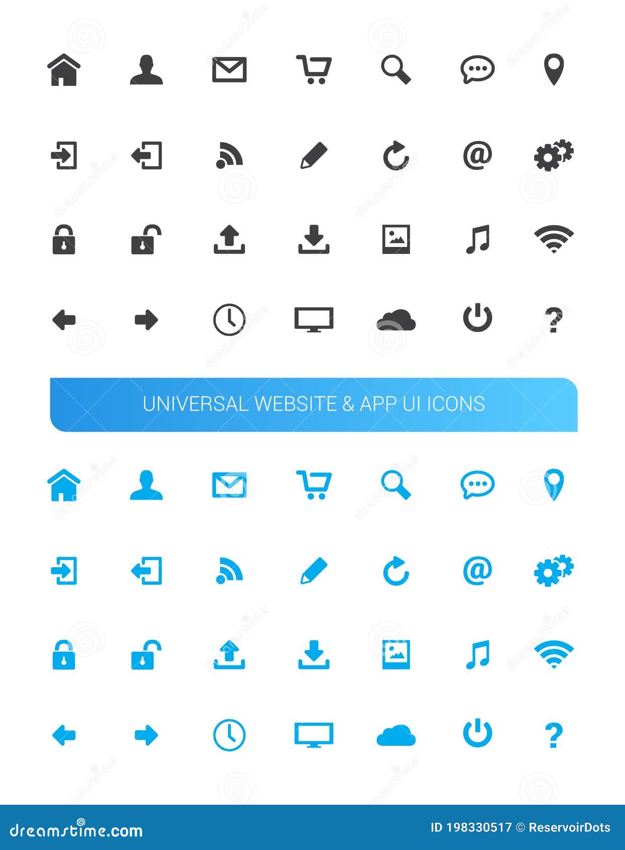 Website & App UI Icons stock vector. Illustration of icons - 198330517