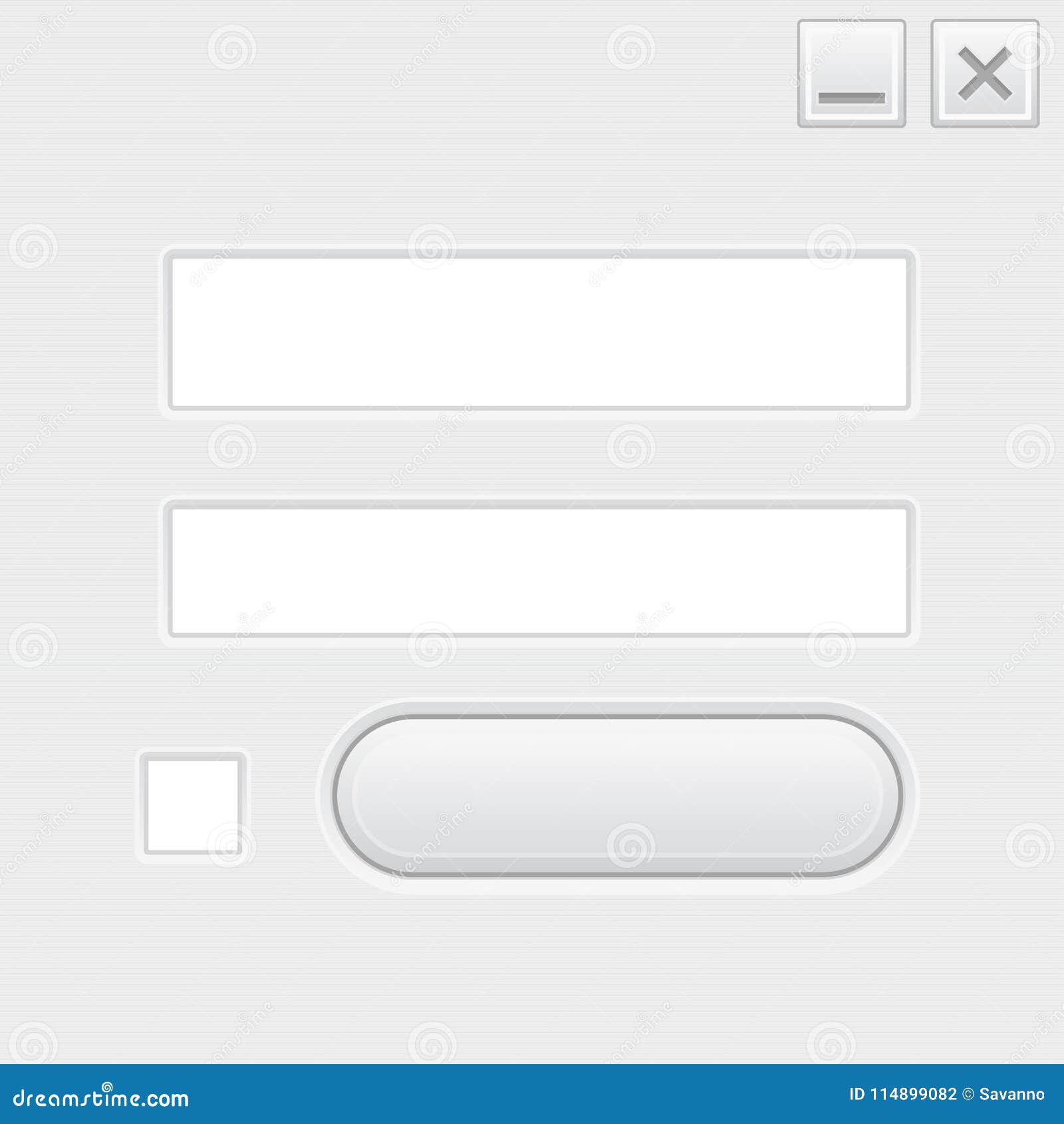 Website or Application Interface with Blank Buttons and Entry Form ...