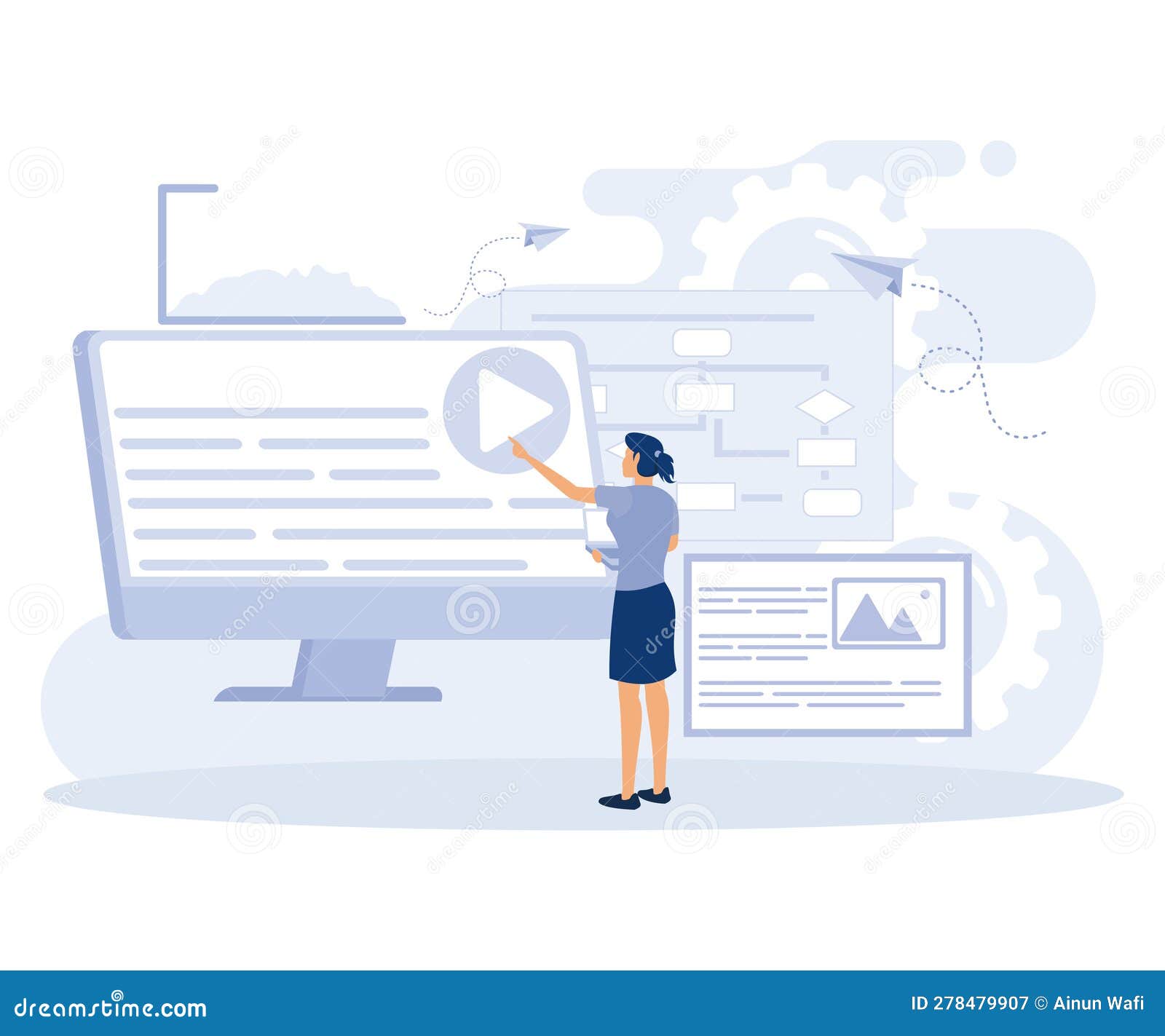 Website Architecture Concept Cms Content Management System Interface