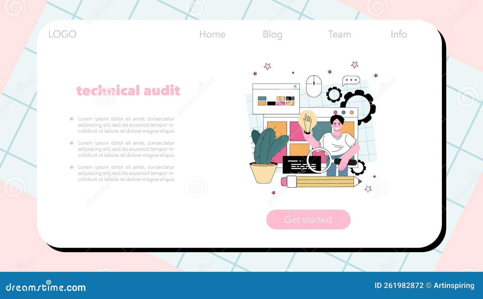 Website Audit Web Banner or Landing Page. Web Page Analysis Stock ...