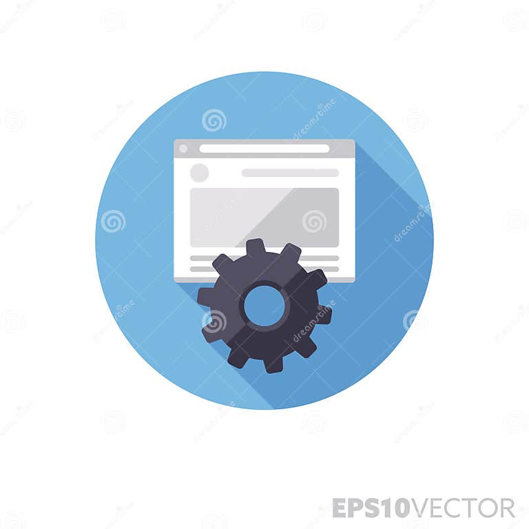 Website Back End Flat Design Long Shadow Color Vector Icon Stock Vector ...