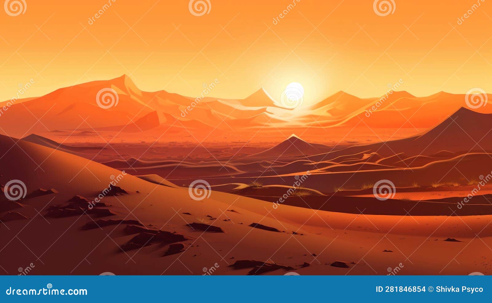 A Website Background of the Sahara Desert Portrait Stock Illustration ...