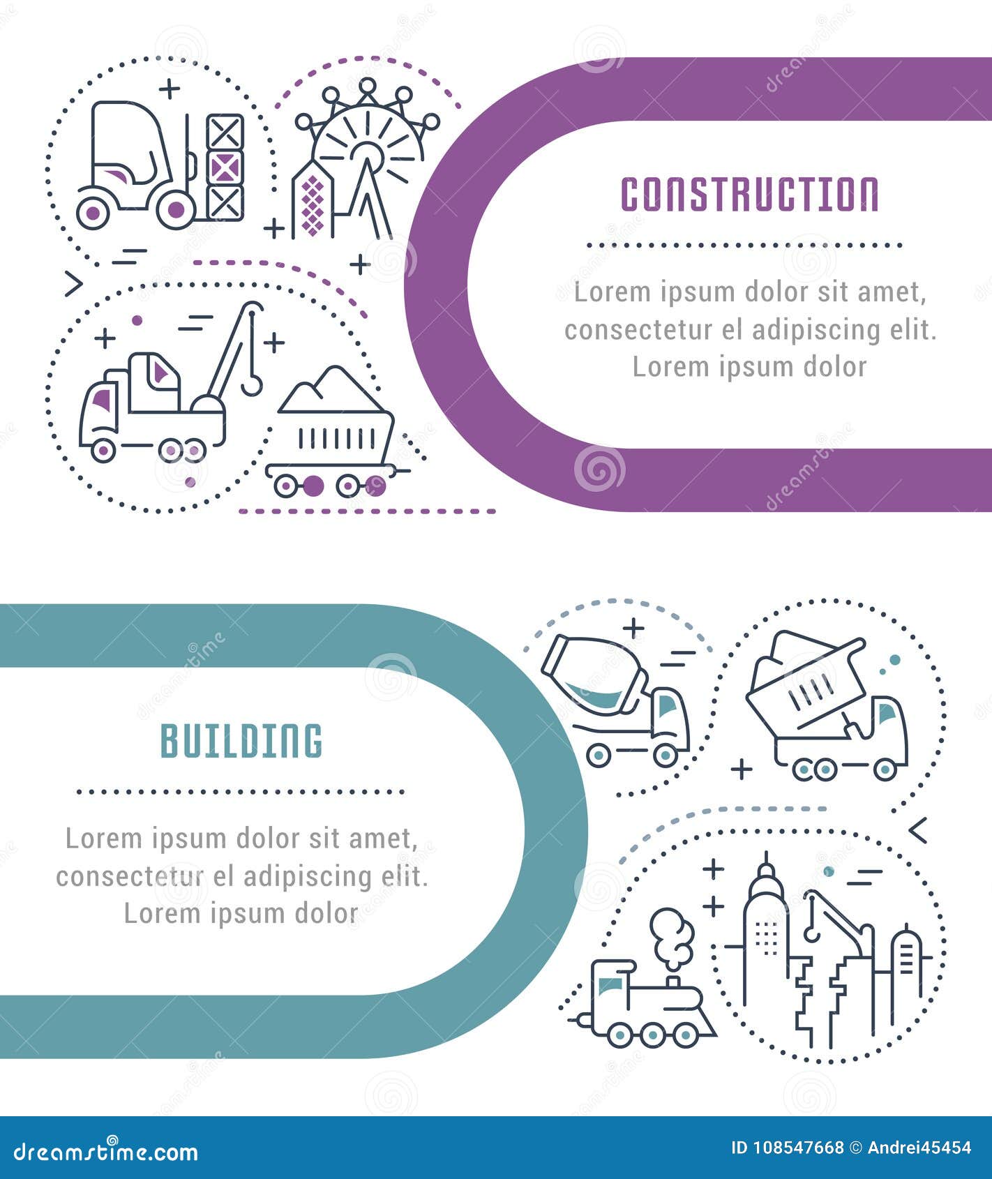 Website Banner and Landing Page of Construction and Building. Stock ...