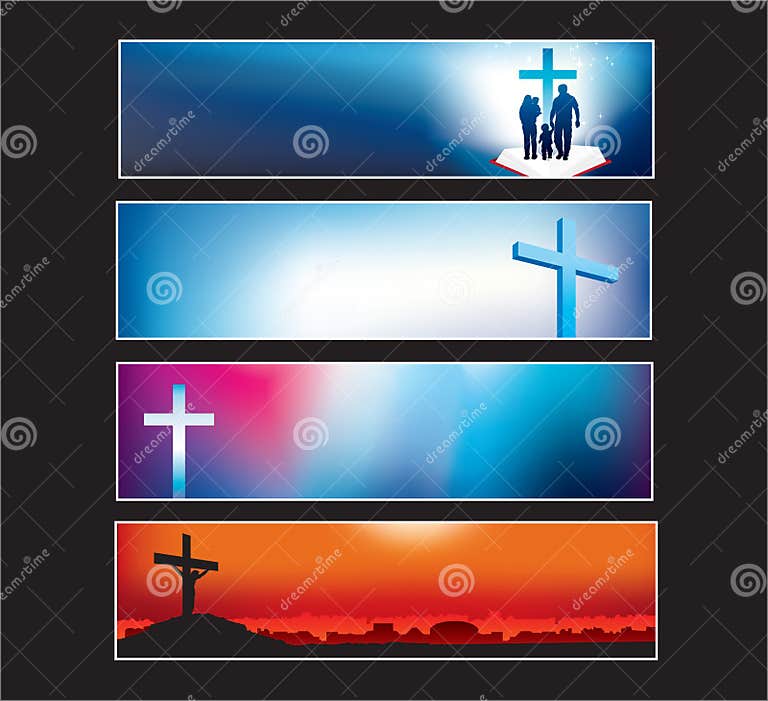 Website Banner Set for Modern Christian Stock Vector - Illustration of ...