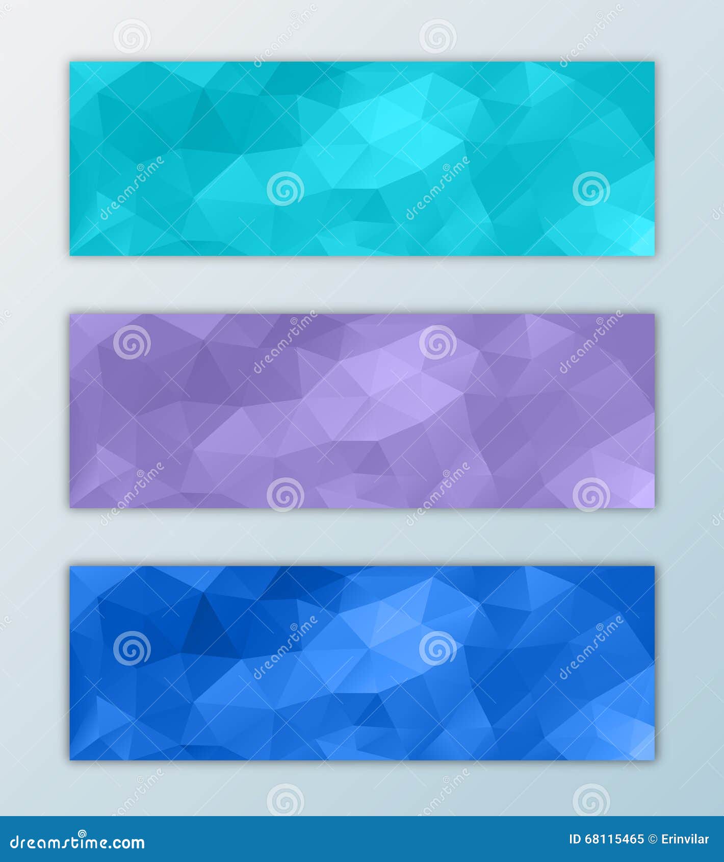 Website Banner Template Set Triangle Polygon Background Design Stock ...