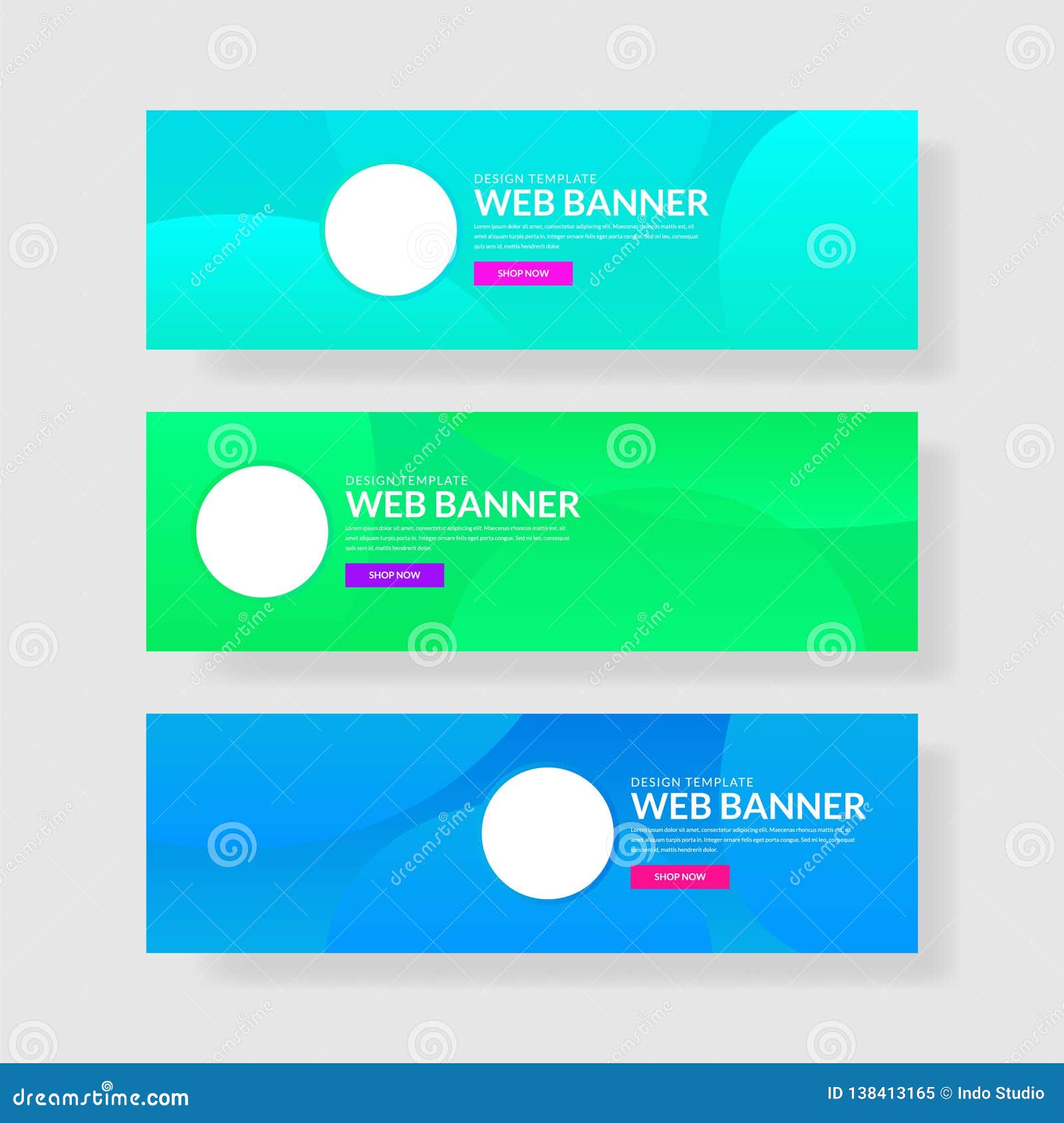 Website Banner Ui Ux. Colorful Geometric Background. Fluid Shapes with ...