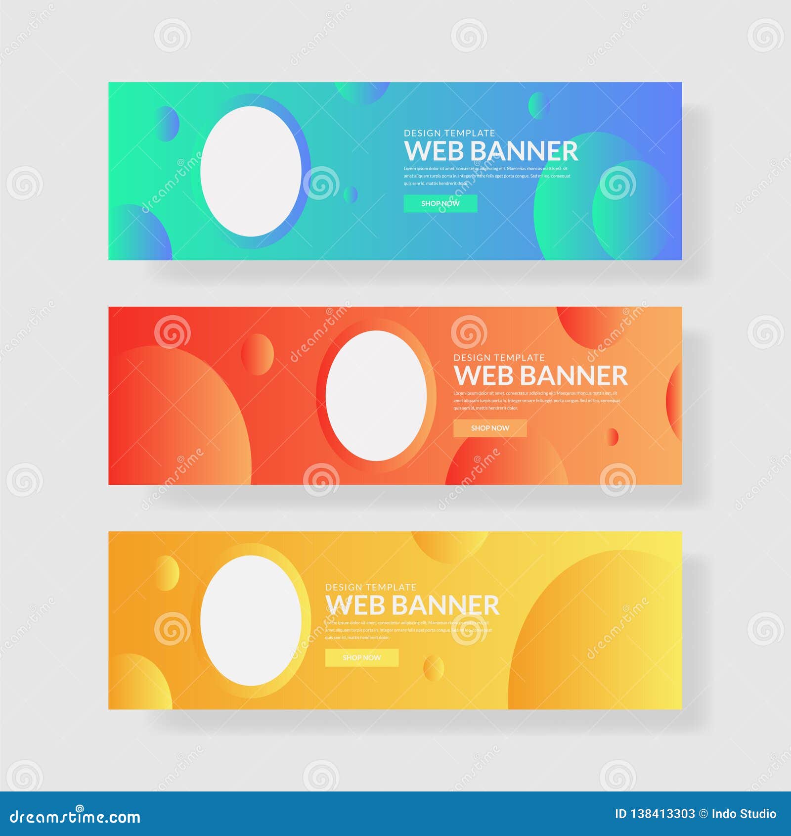 Website Banner Ui Ux. Colorful Geometric Background. Fluid Shapes with ...