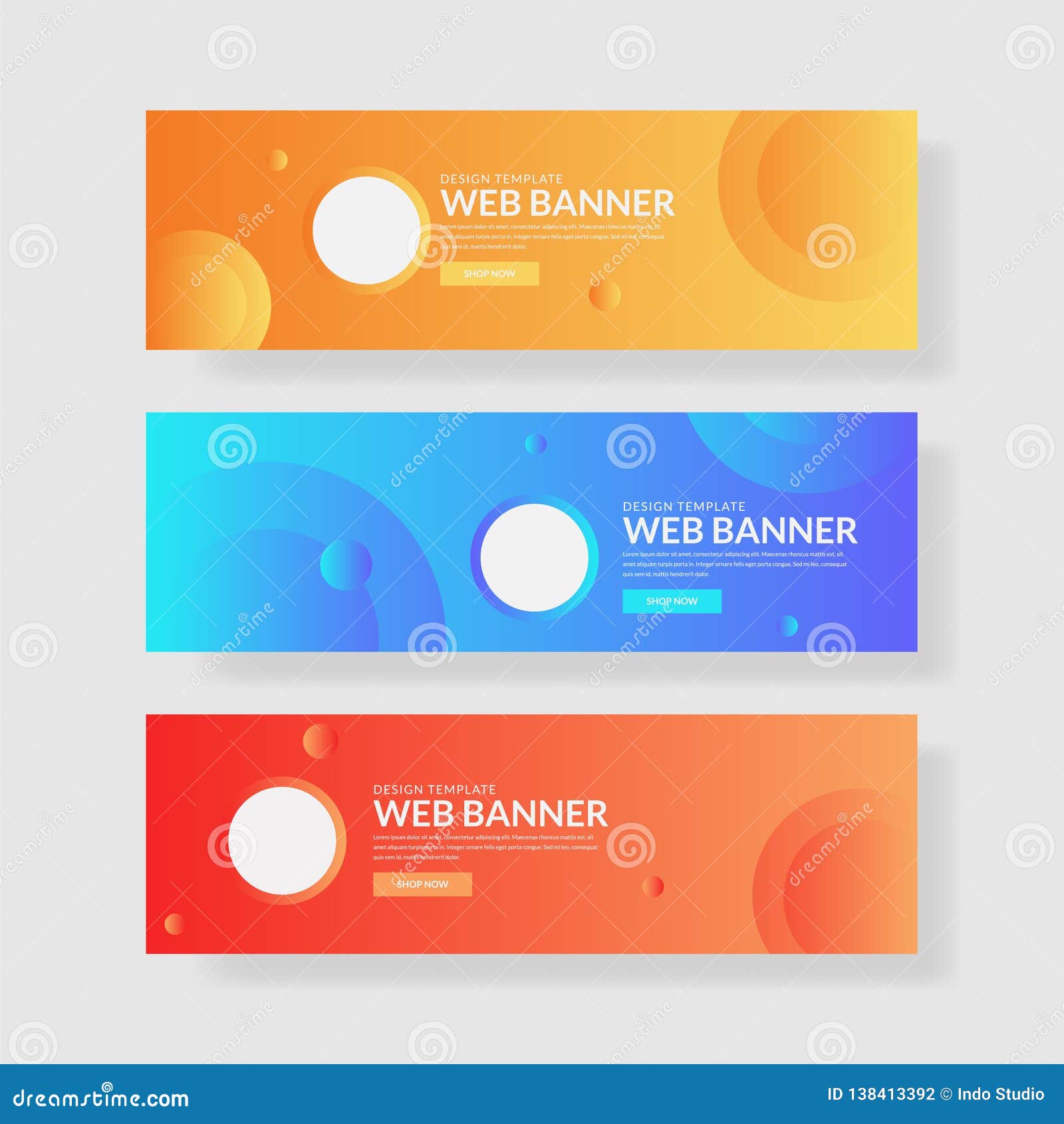 Website Banner Ui Ux. Colorful Geometric Background. Fluid Shapes with ...