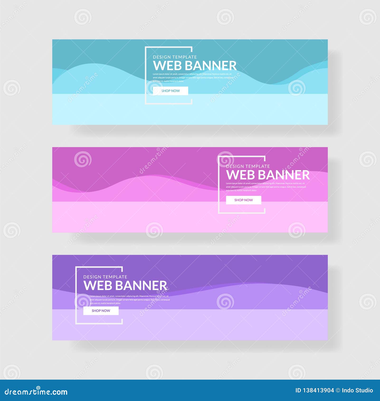 Website Banner Ui Ux. Colorful Geometric Background. Fluid Shapes with ...