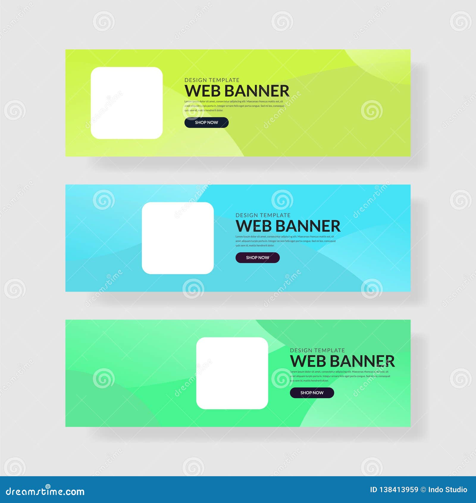 Website Banner Ui Ux. Colorful Geometric Background. Fluid Shapes with ...