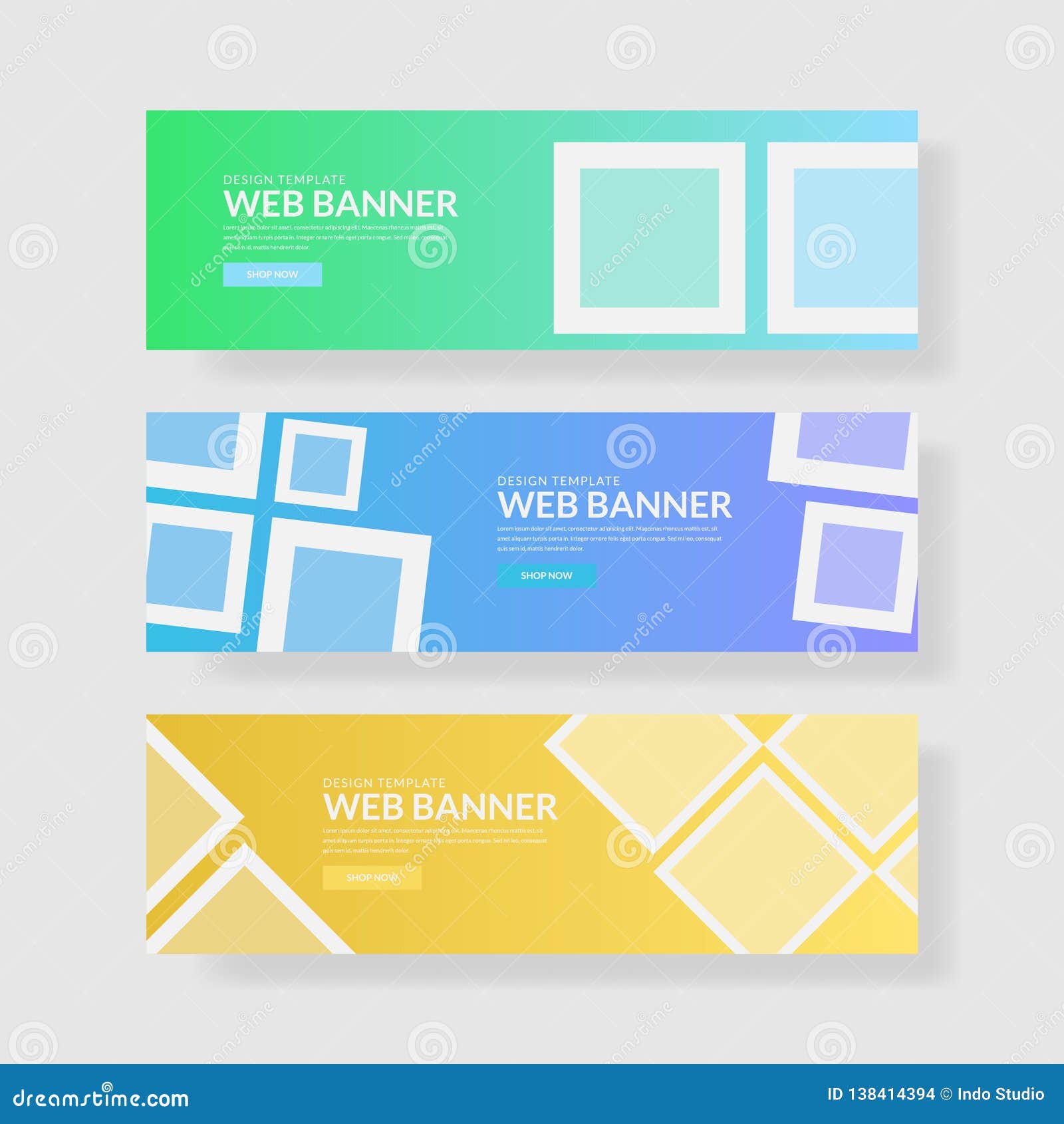 Website Banner Ui Ux. Colorful Geometric Background. Fluid Shapes with ...