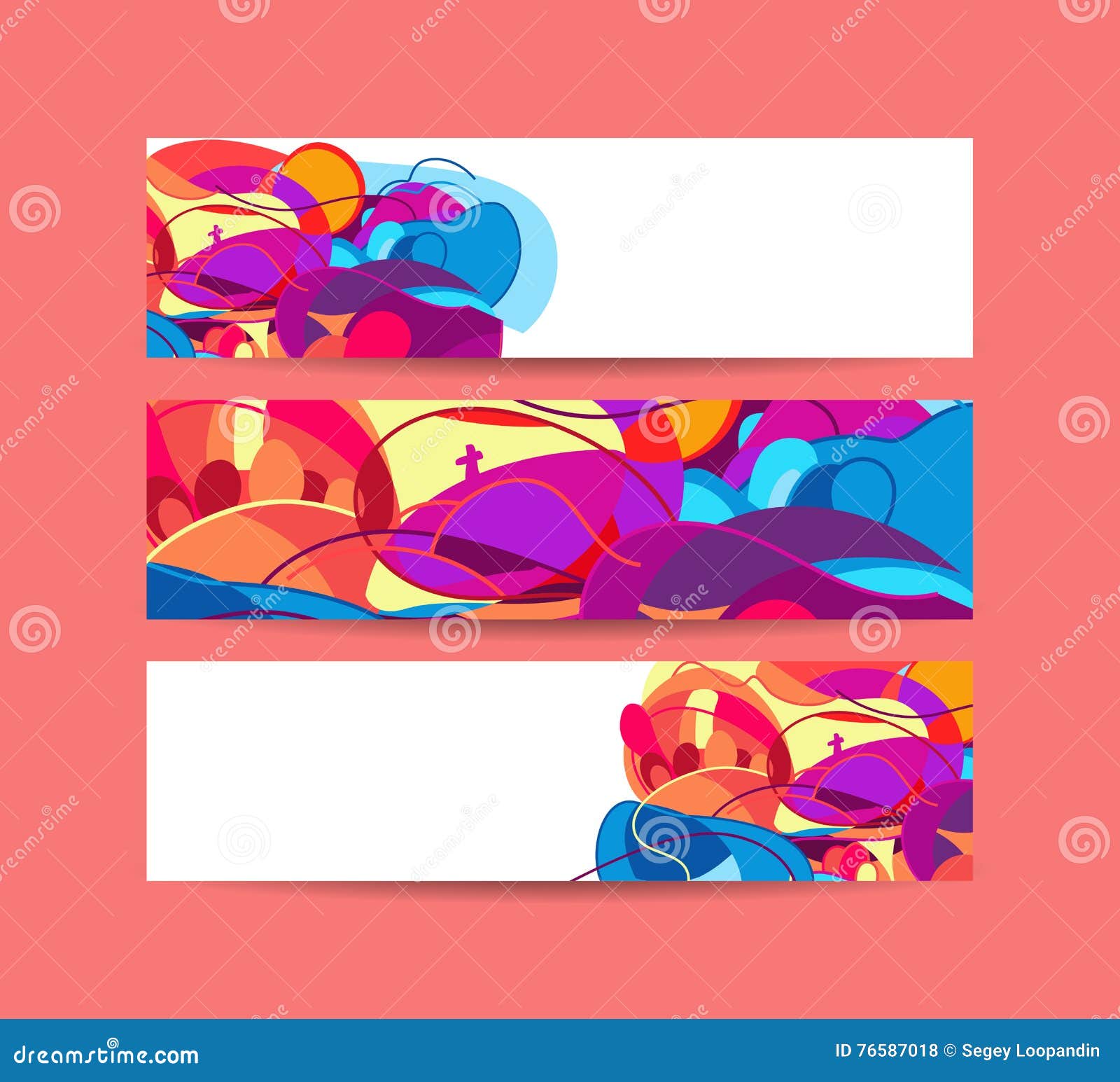 Website Banners with Space Left for Message. Vector Illustratio Stock ...