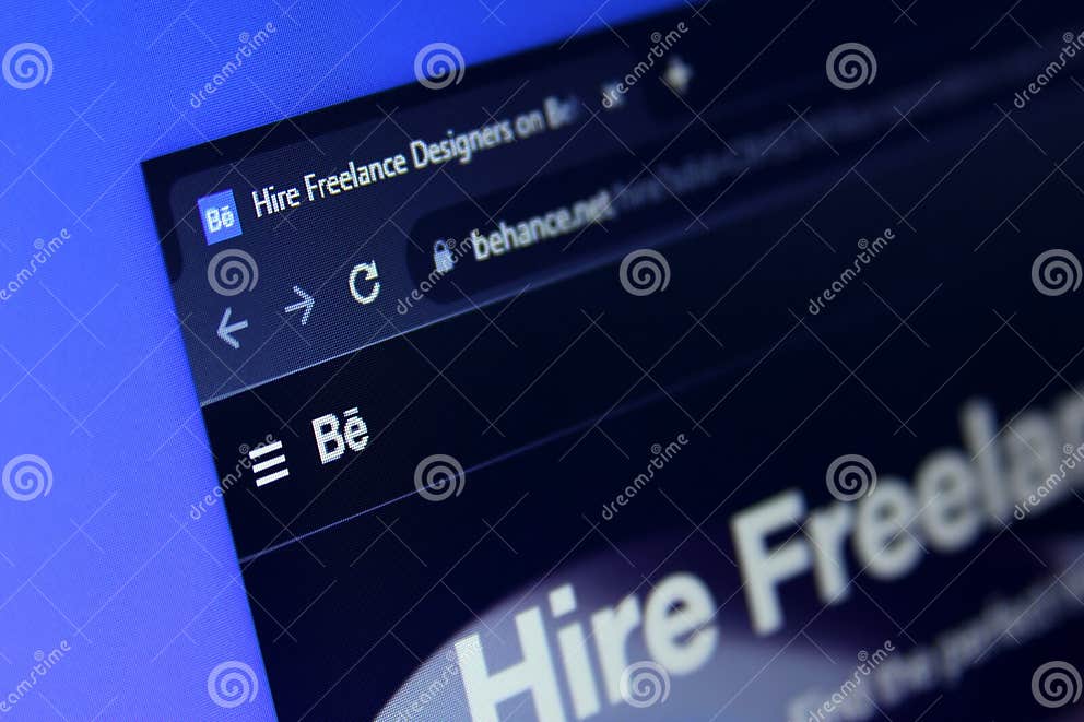 Behance website logo editorial photo. Image of collaborate - 298212996