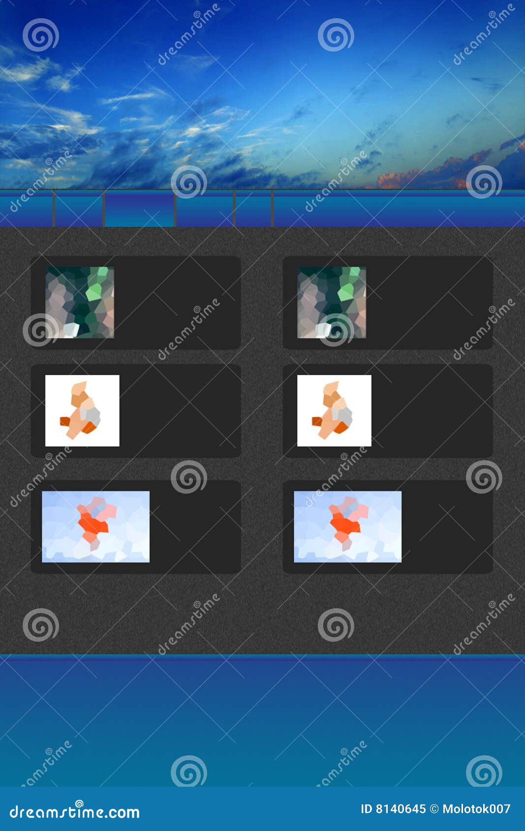 Website Blue with Sky Template Stock Illustration - Illustration of ...