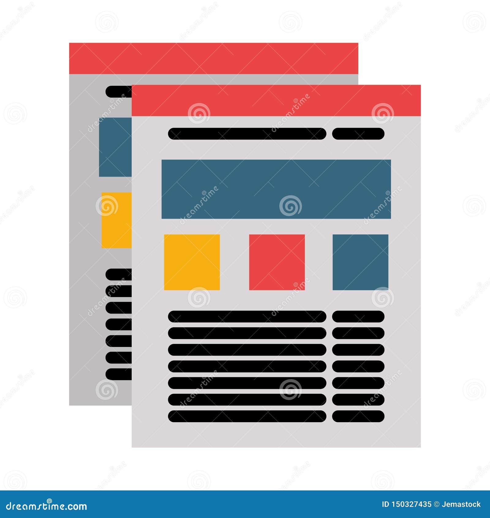 Website Browser with Information in Page Symbol Stock Vector ...