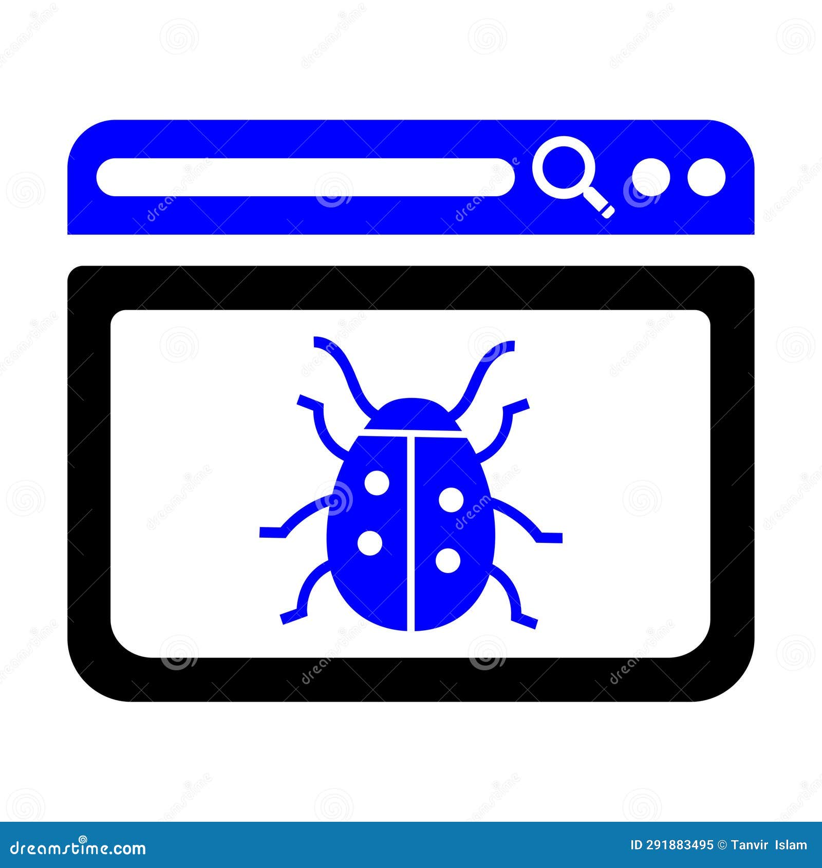 Website Bug Icon stock illustration. Illustration of vector - 291883495