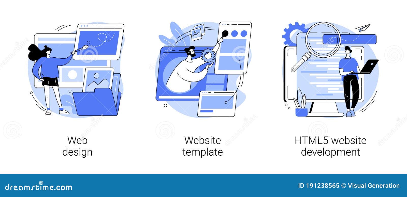 Website Building Service Abstract Concept Vector Illustrations. Stock ...