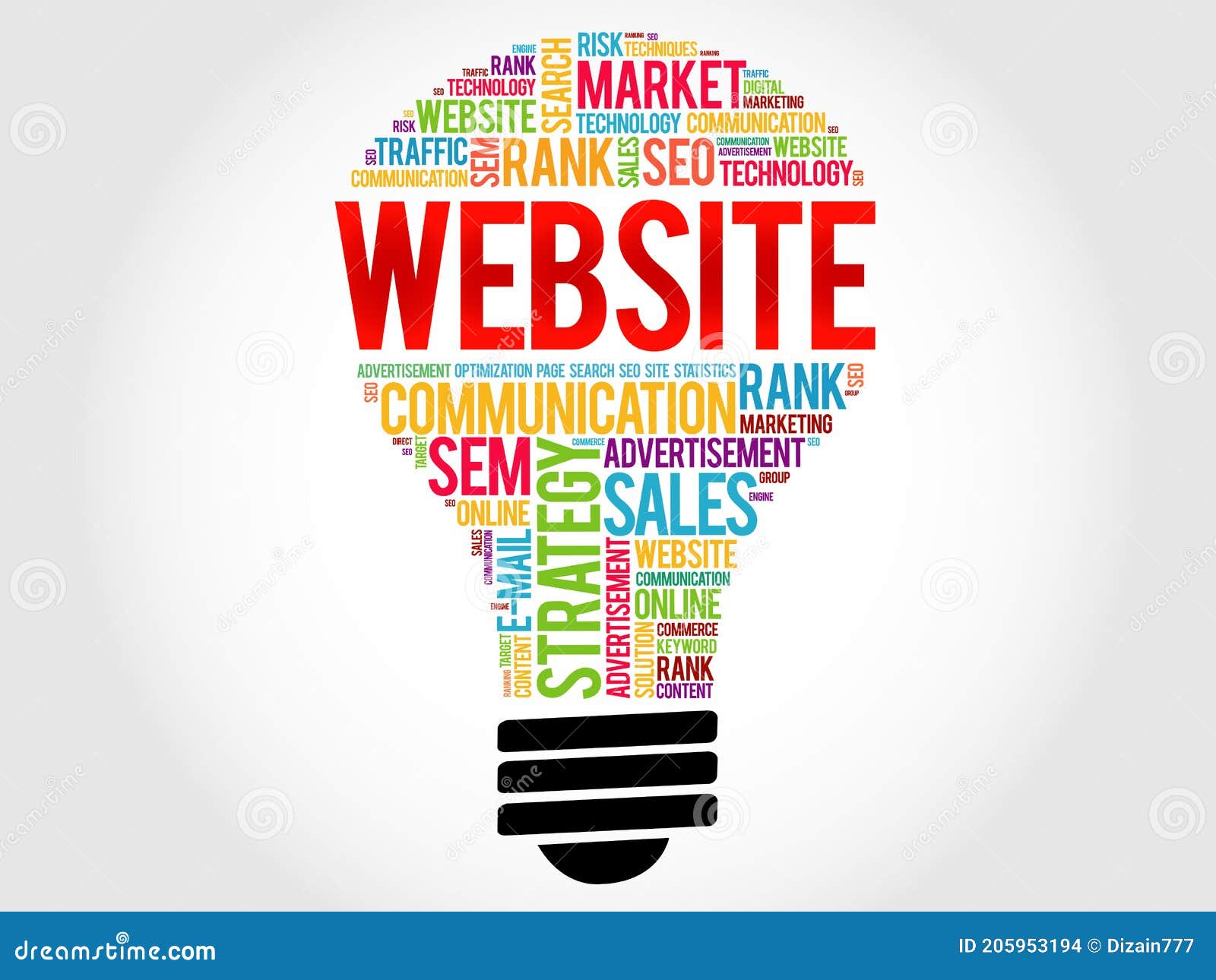 WEBSITE bulb word cloud stock illustration. Illustration of client ...