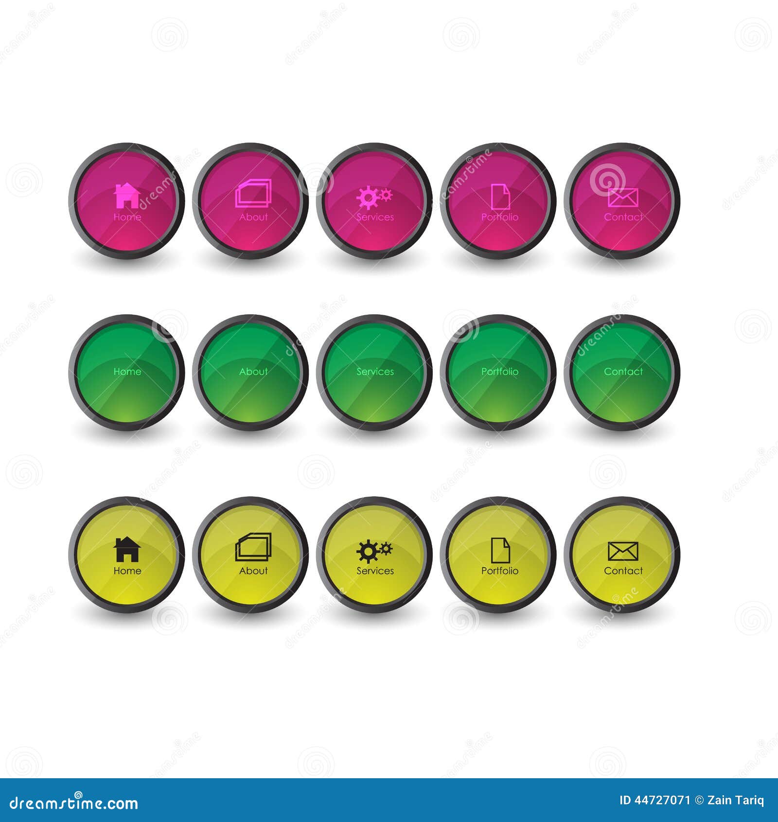Website buttons set stock vector. Illustration of design - 44727071