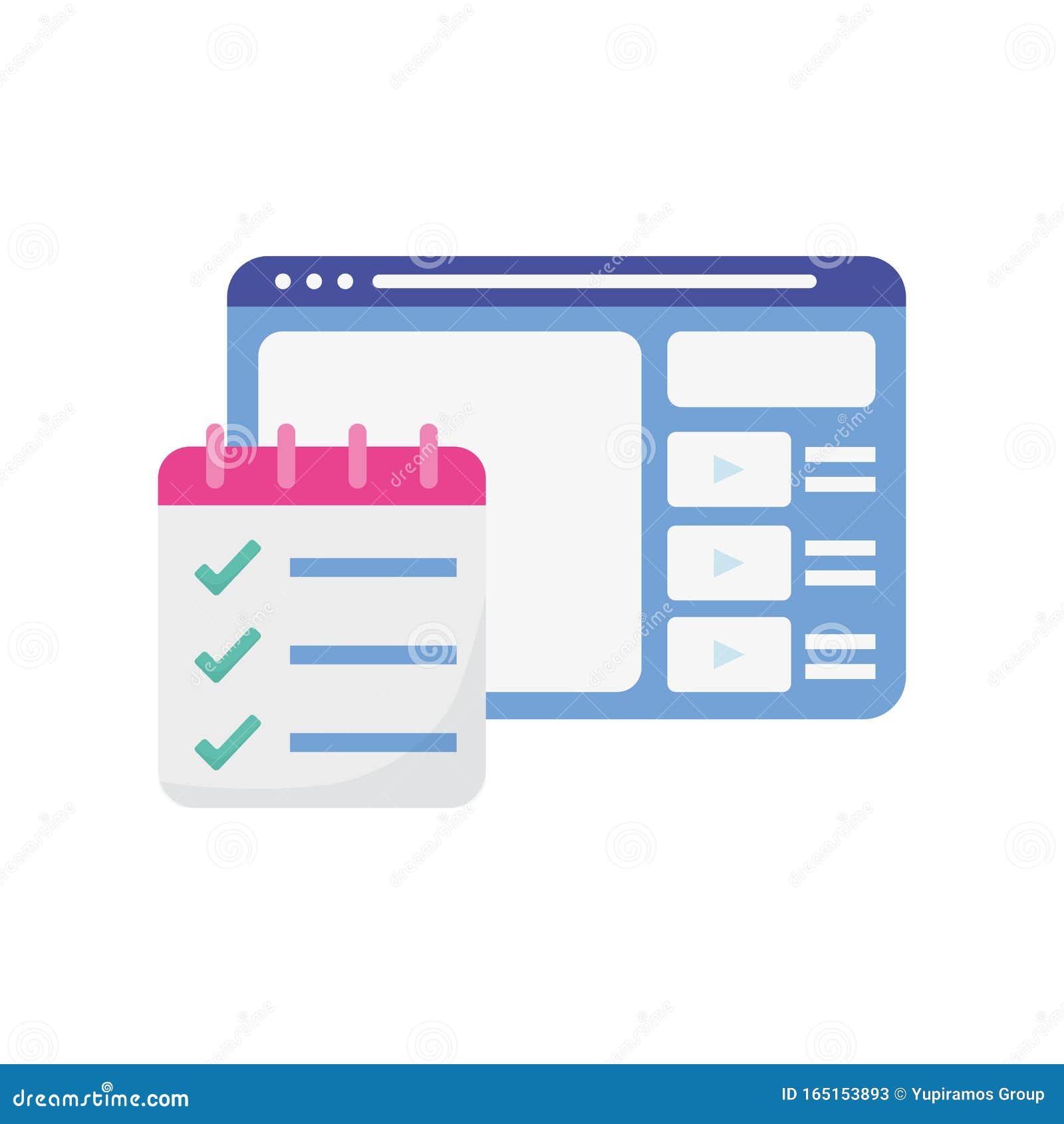 Website and Check Mark List Learning Online Stock Vector - Illustration ...