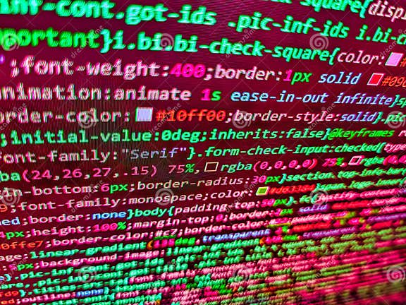 Website Codes on Computer Monitor. Code Background. Software Developer Programming Code on ...